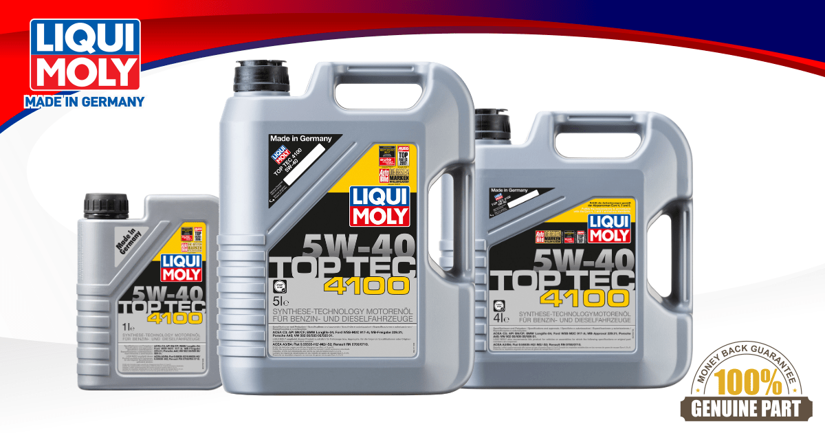 LIQUI MOLY Top Tec 4100 5W40 Engine Oil - Up to 10,000km